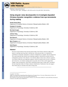 Bournemouth University Research Online [BURO] - Using singular value decomposition to ...